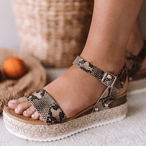 Soda | Shoes | New Snake Espadrille Platform Wedge Heel Sandals | Poshmark